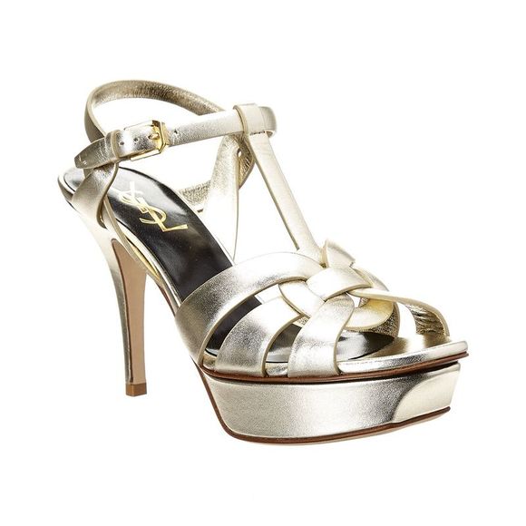 Saint Laurent | Shoes | Saint Laurent Tribute 5 Metallic Leather ...